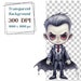 Cute Vampire Clipart, Dracula Art Png, Halloween Image, Commercial Use ...