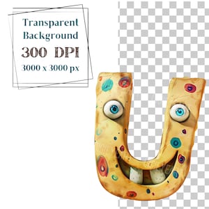 Quirky Alphabet Clipart, Letters CU Clip Art, Funny Initials PNG ...