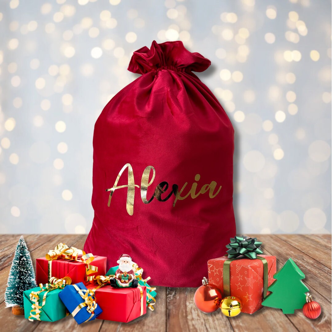 Personalised Velvet Santa Sacks | Christmas - Etsy