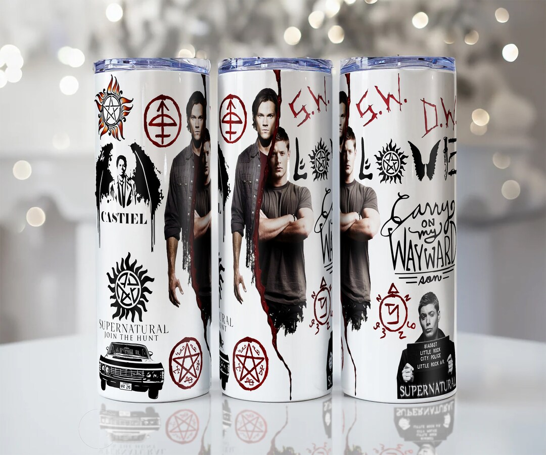 Supernatural TV Show, Dean Winchester, 20oz & 30oz Skinny Tumbler ...
