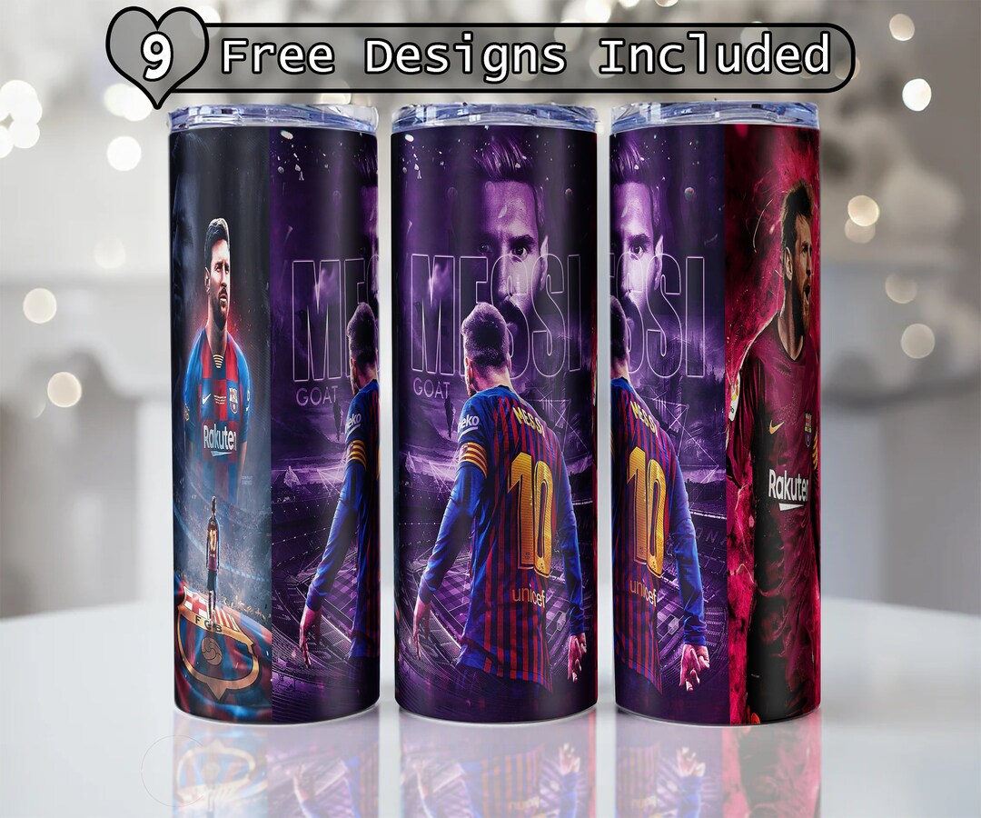 Messi Straight Skinny Tumbler Wrap 20 Oz & 30 Oz Sublimation Wrap ...