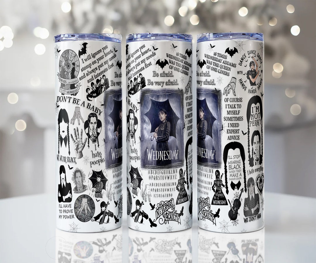 Wednesday Addams Custom 20oz & 30oz Skinny Tumbler Wrap, Merlina ...