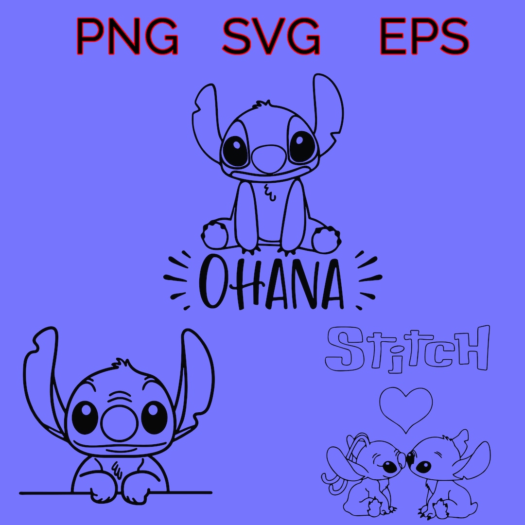 Ohana Stitch Png Sublimation Design Download, Cute Stitch Png, Hand ...