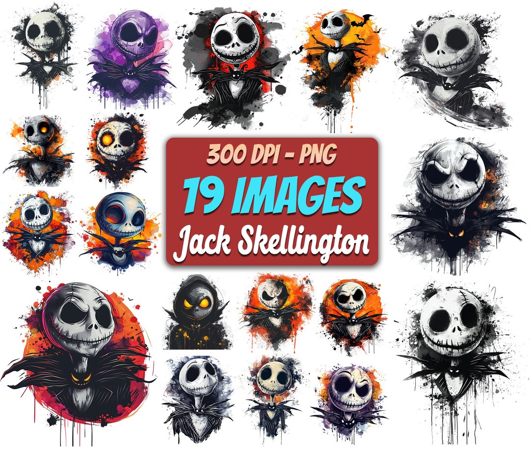Nightmare Before PNG Bundle, Skellington PNG Sublimation, Watercolor ...