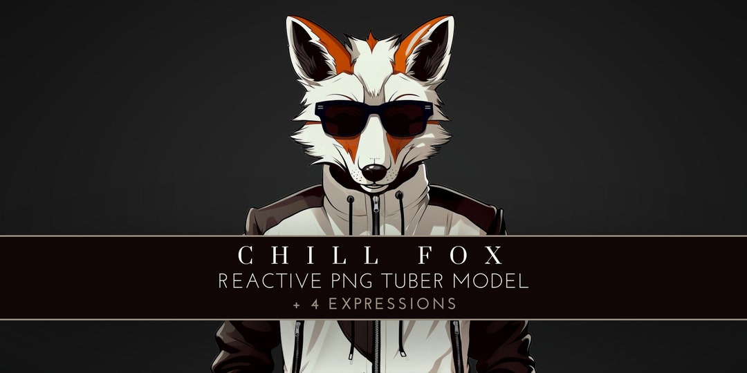 Chill Fox PNG Tuber, Premade Veadotube Avatar, Voice Reactive, 5 ...