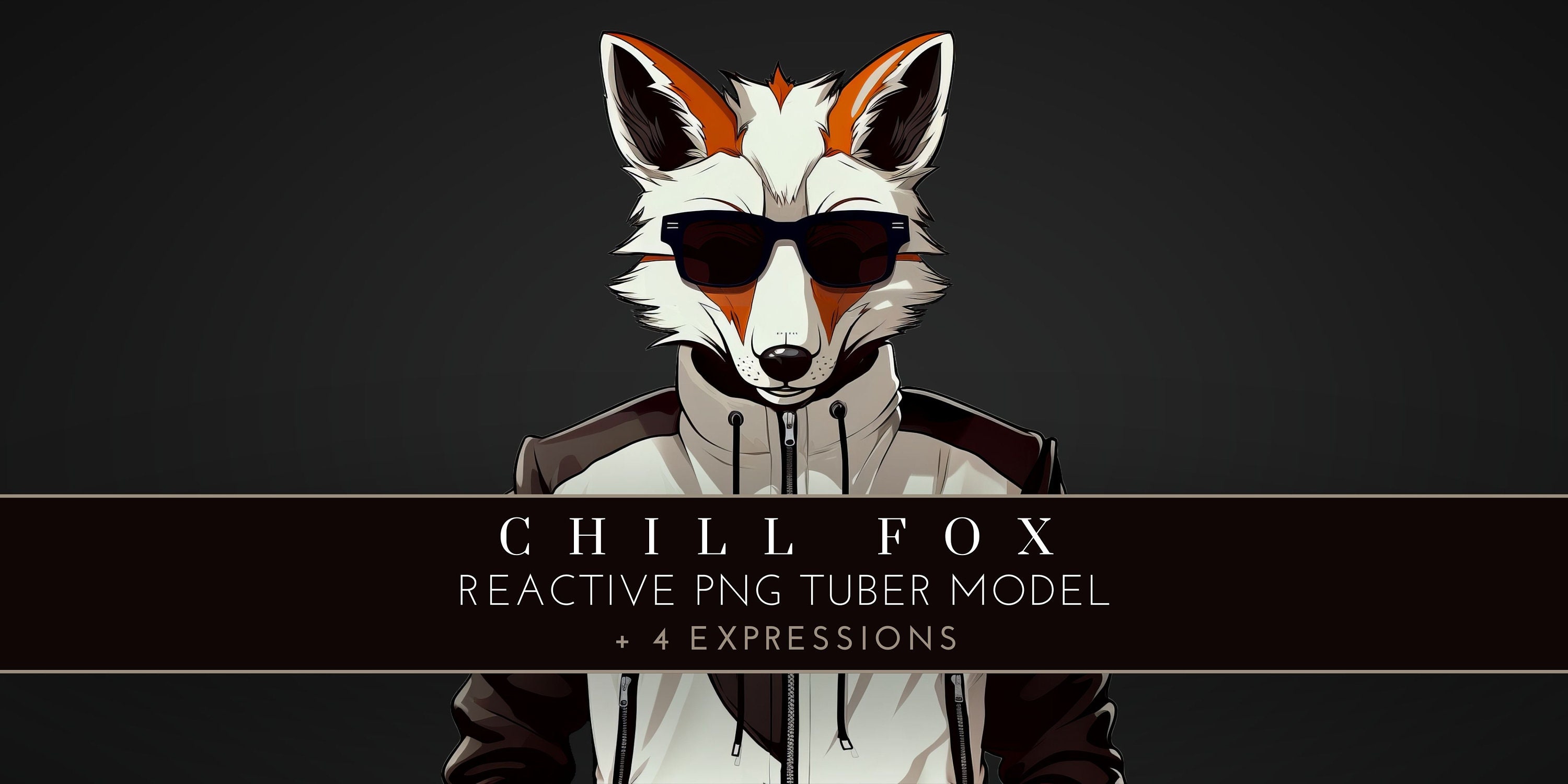 Chill Fox PNG Tuber, Premade Veadotube Avatar, Voice Reactive, 5 ...