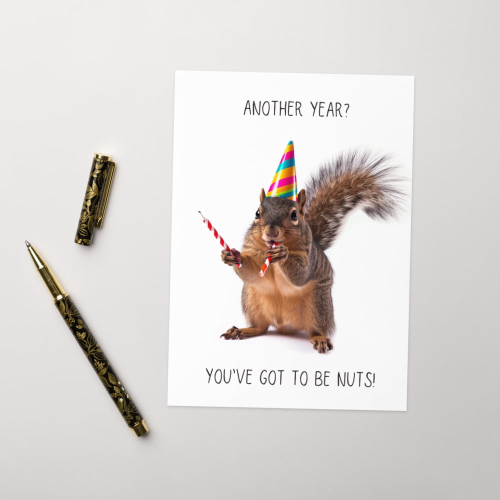 Squirrel Joke Card, Funny Printable Birthday Card, Digital Card With ...