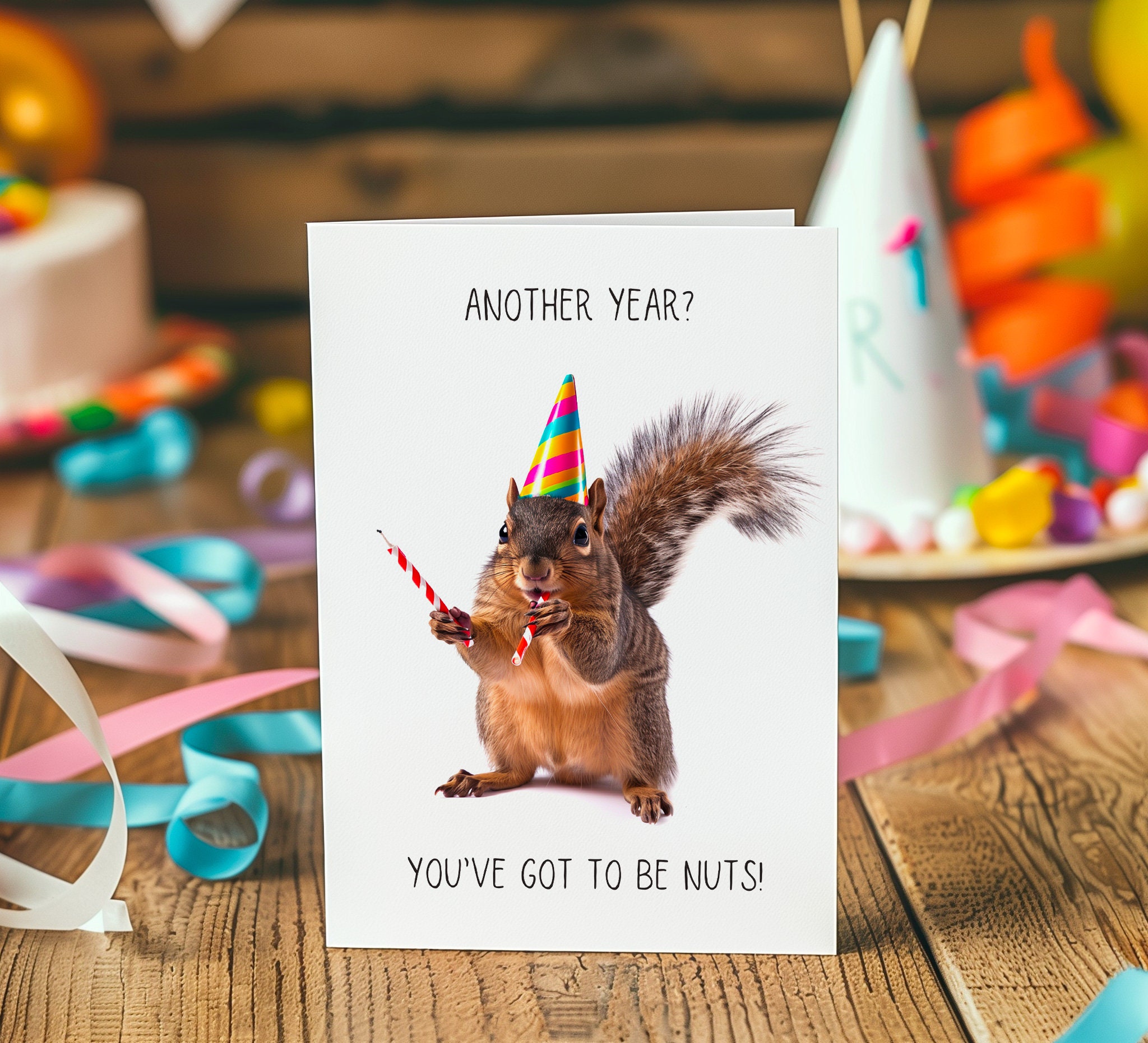 Squirrel Joke Card, Funny Printable Birthday Card, Digital Card With ...