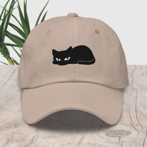 Black Cat Dad Hat, Embroidered Baseball Cap, Cat Mom - Etsy