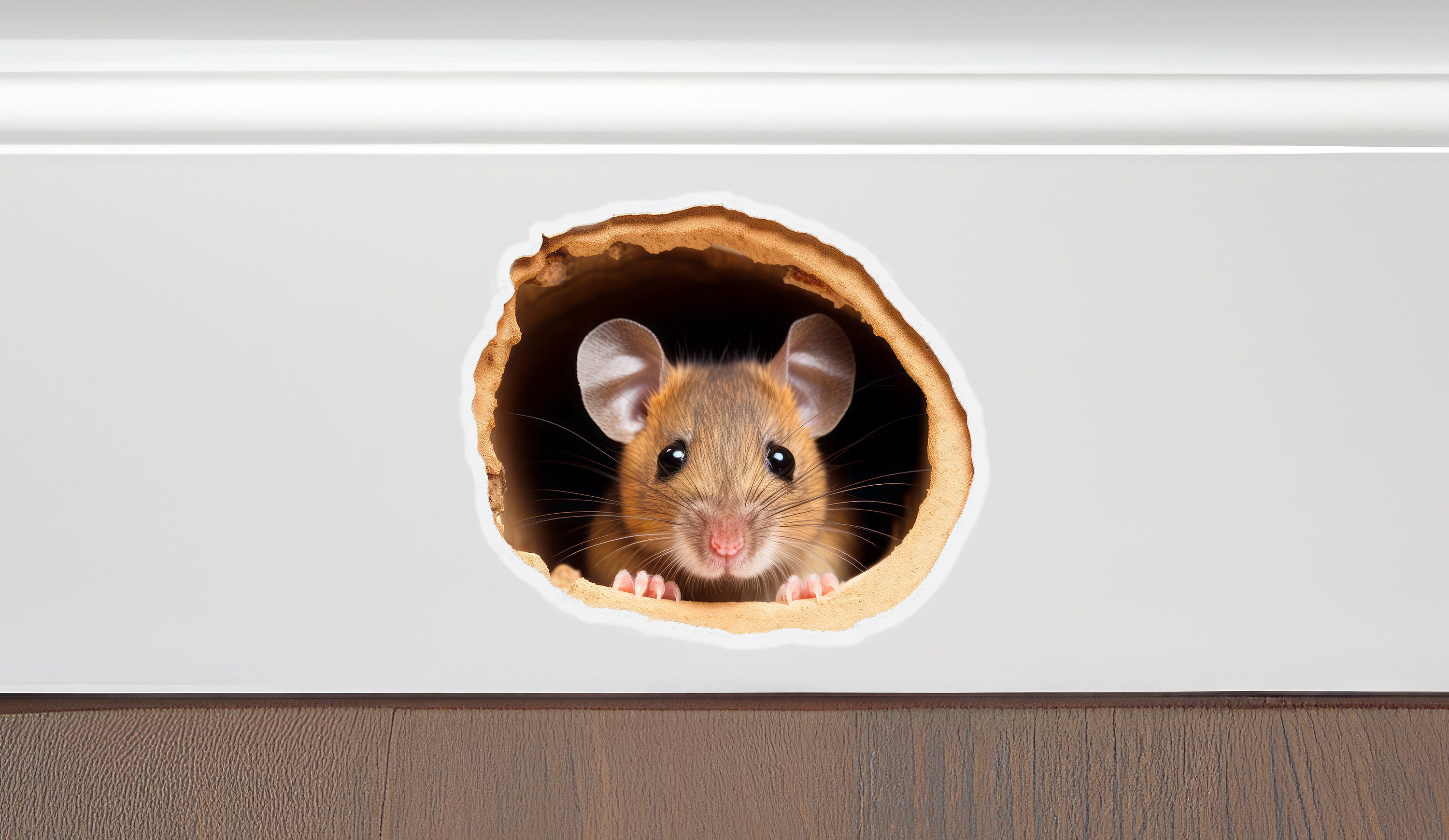 Mouse Hole Sticker, 3D Mouse Decal, Joke Deer Mouse, Kiss Cut Sticker ...