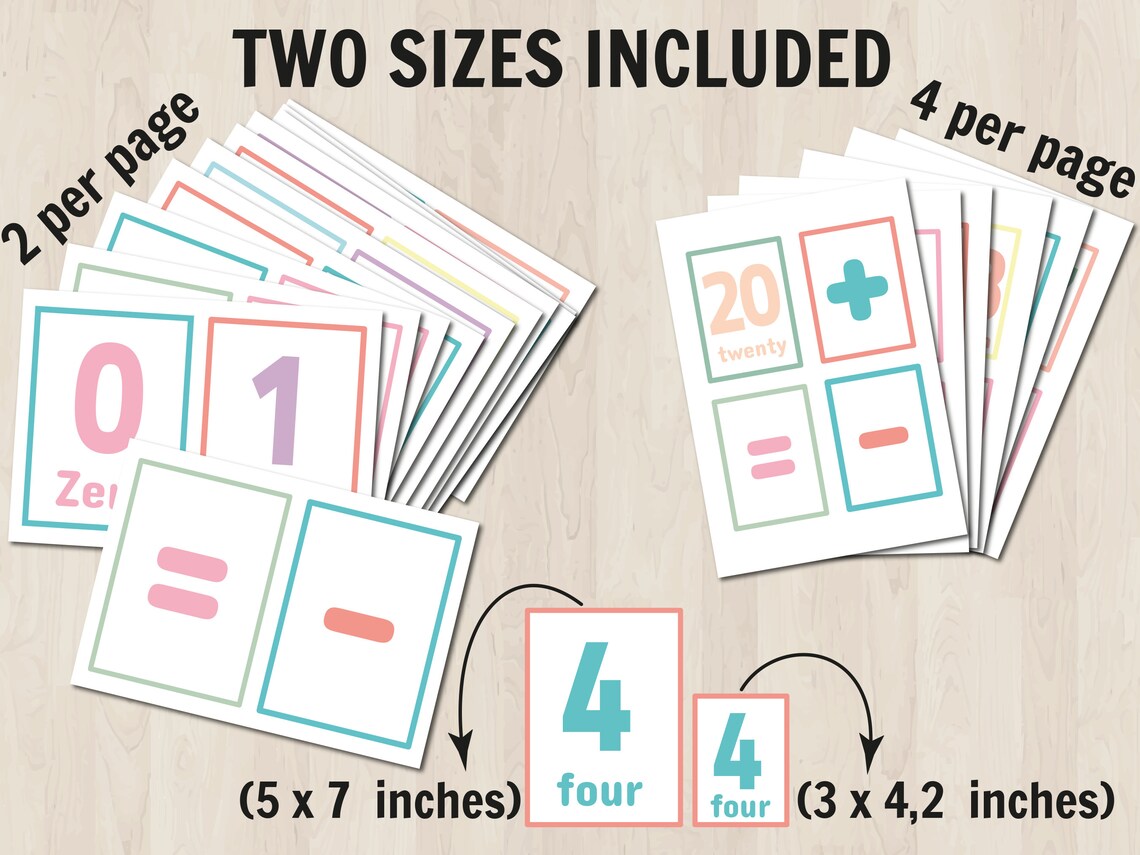 Number Flash Cards 0-20, Preschool Counting Flash Cards, Number Cards 0 ...