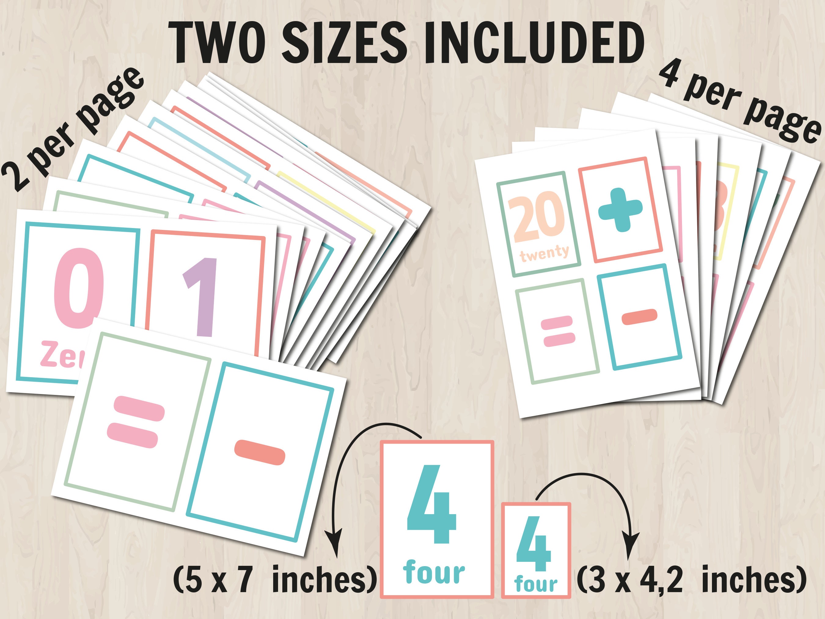 Number Flash Cards 0-20, Preschool Counting Flash Cards, Number Cards 0 ...
