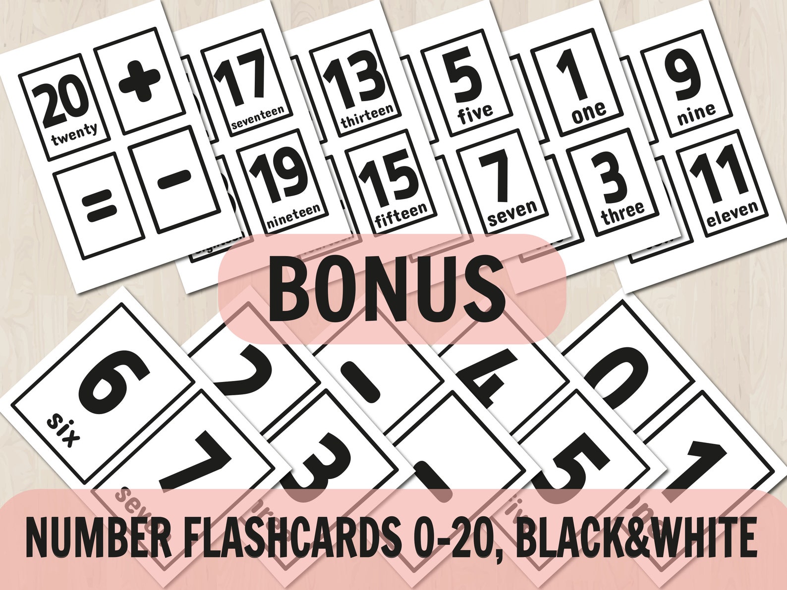 Number Flash Cards 0-20, Preschool Counting Flash Cards, Number Cards 0 ...