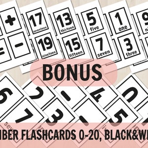 Number Flash Cards 0-20, Preschool Counting Flash Cards, Number Cards 0 ...