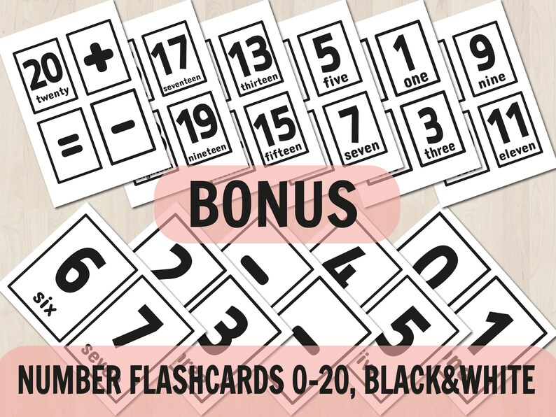 Number Flash Cards 0-20, Preschool Counting Flash Cards, Number Cards 0 ...