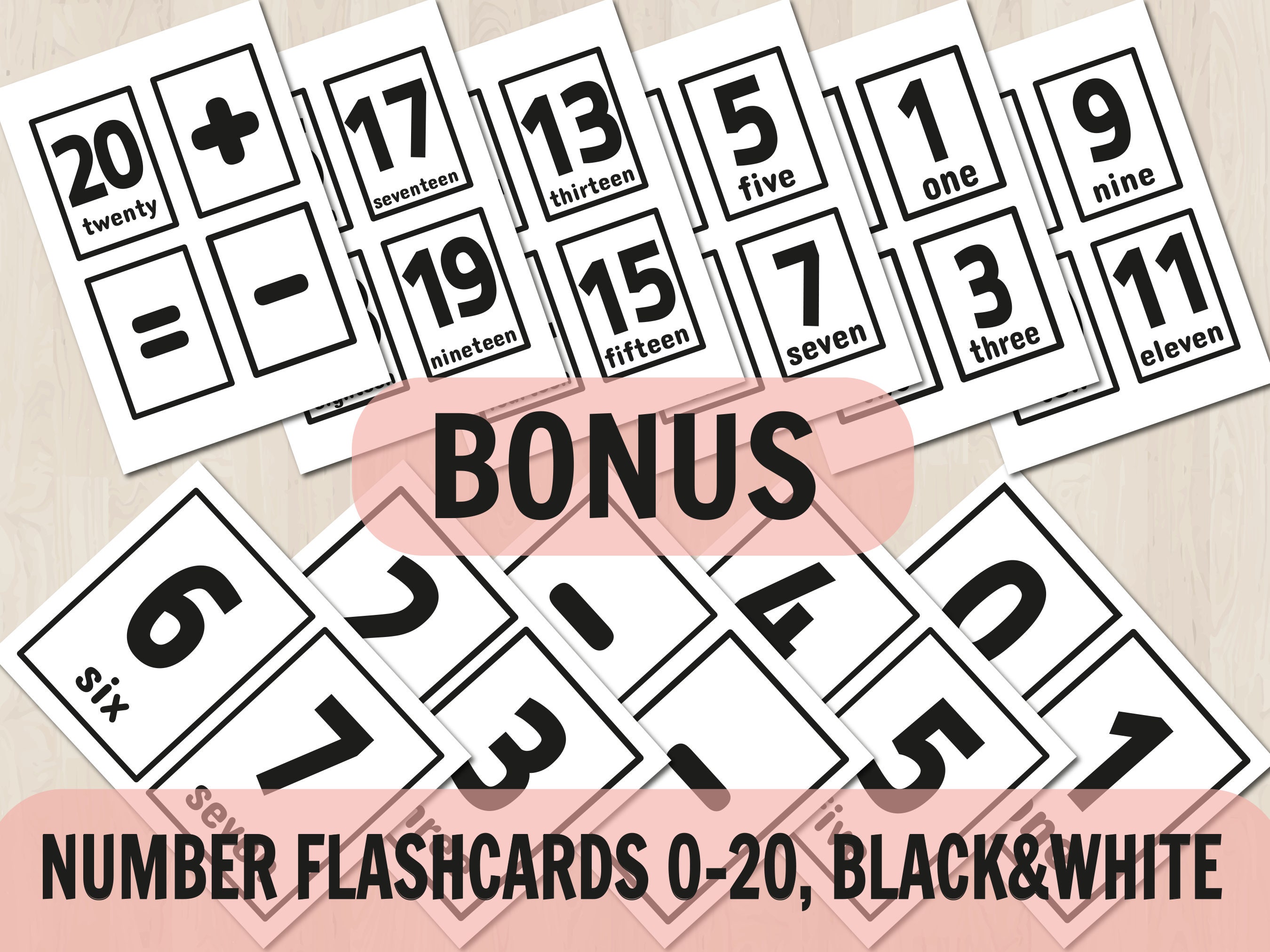 Number Flash Cards 0-20, Preschool Counting Flash Cards, Number Cards 0 ...