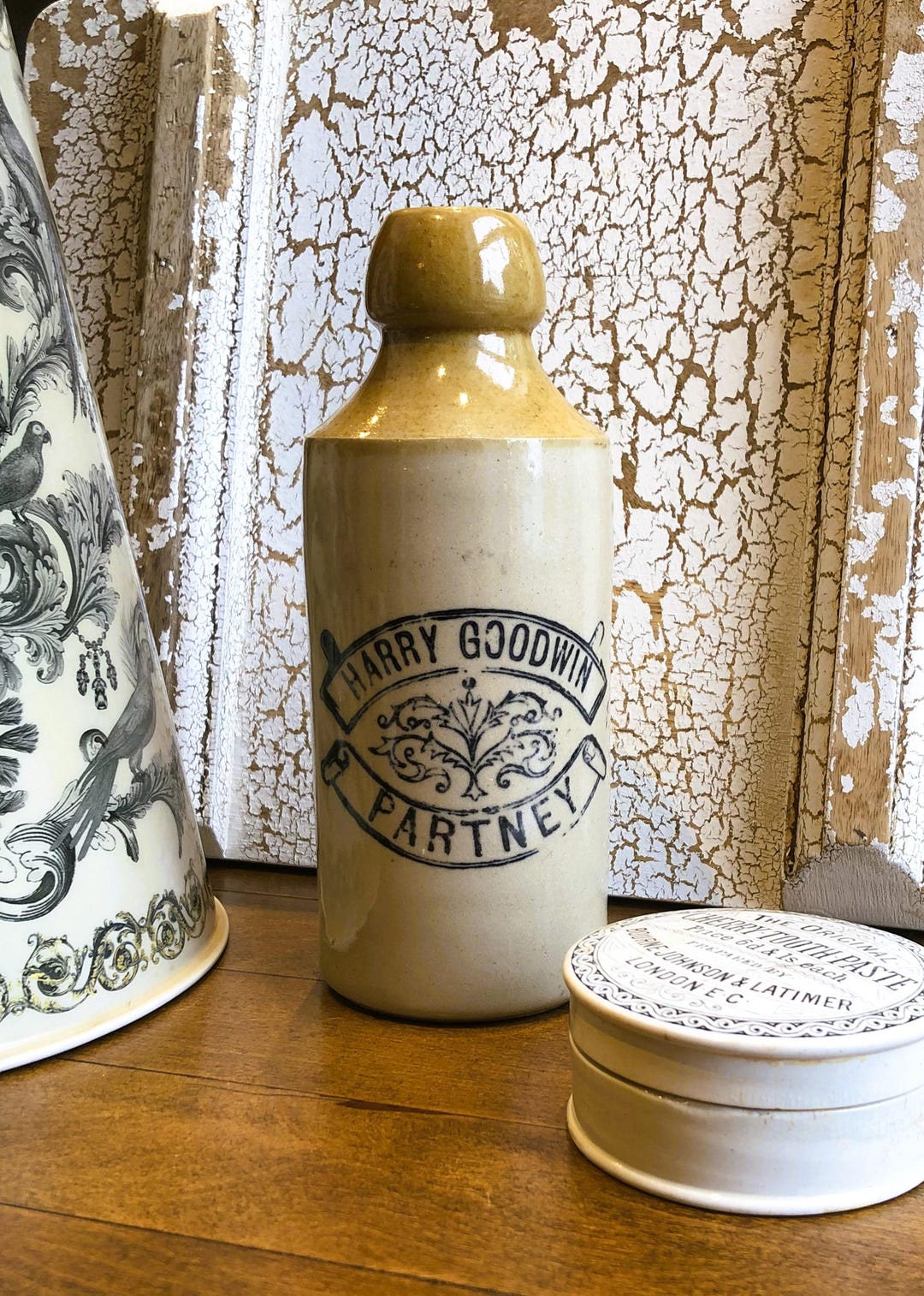 Antique Two Tone Stoneware Bottle / Harry Godwin / Partney - Etsy