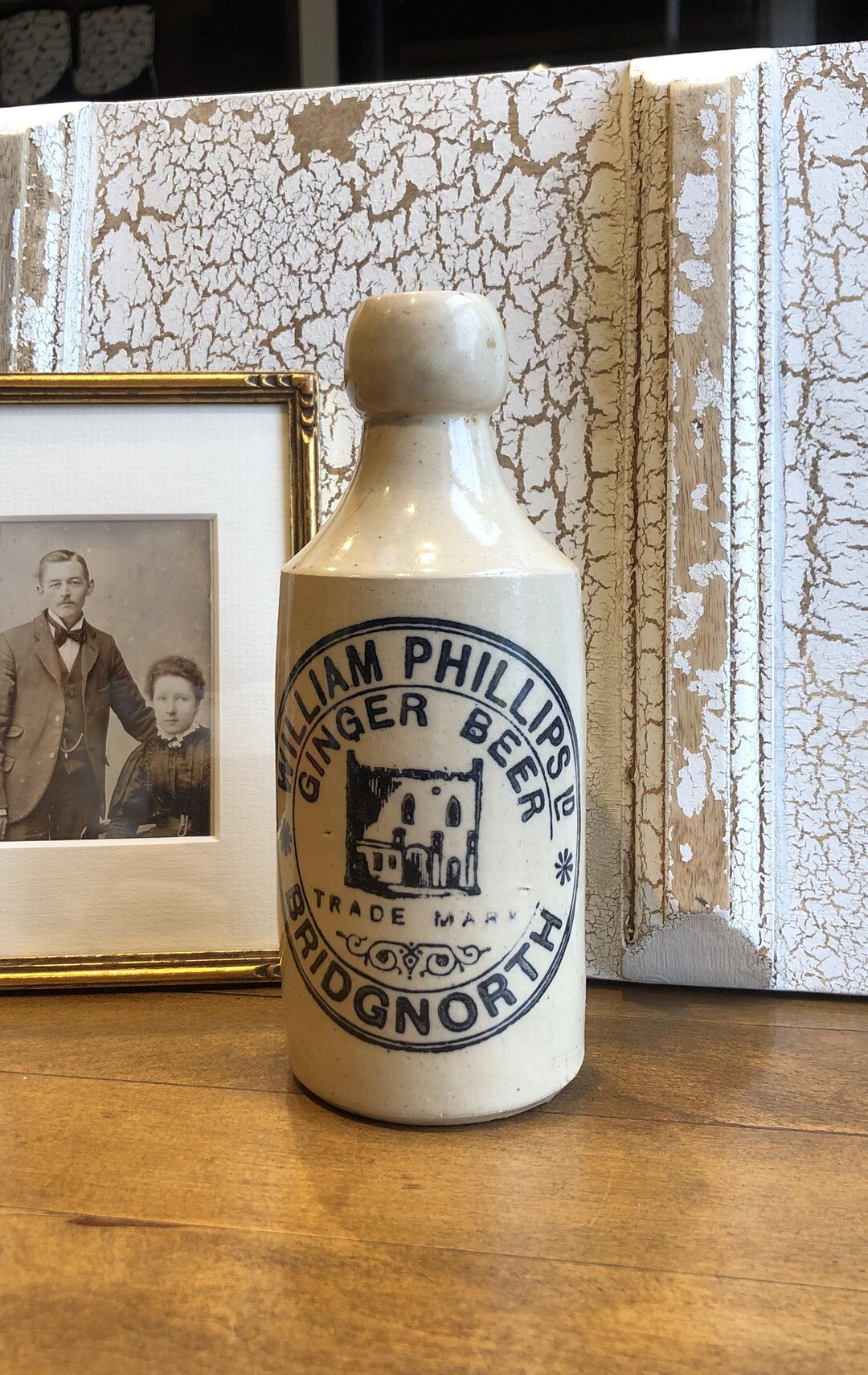 Antique Pictorial Stoneware Bottle / William Phillips Ginger Beer ...
