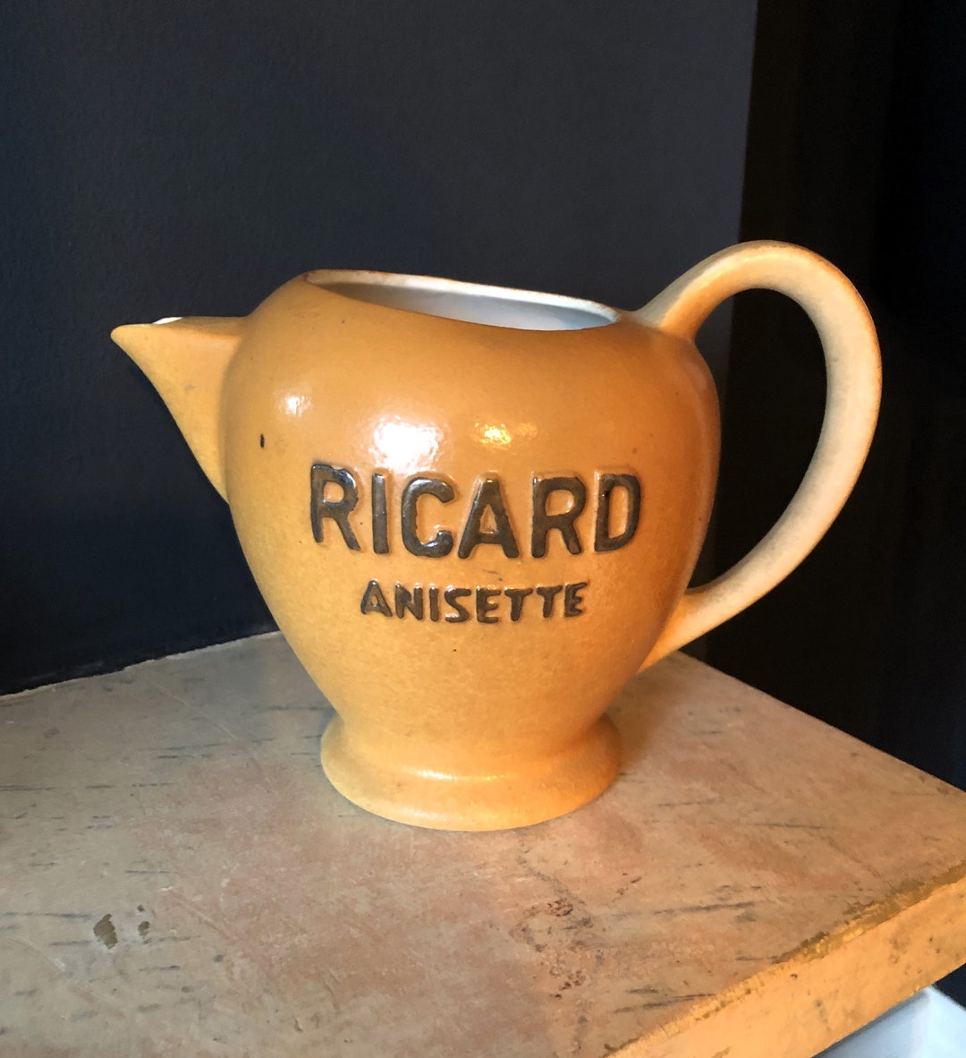 French Ricard Anisette Jug / Vintage Stoneware Pitcher / 16 Cm Tall - Etsy