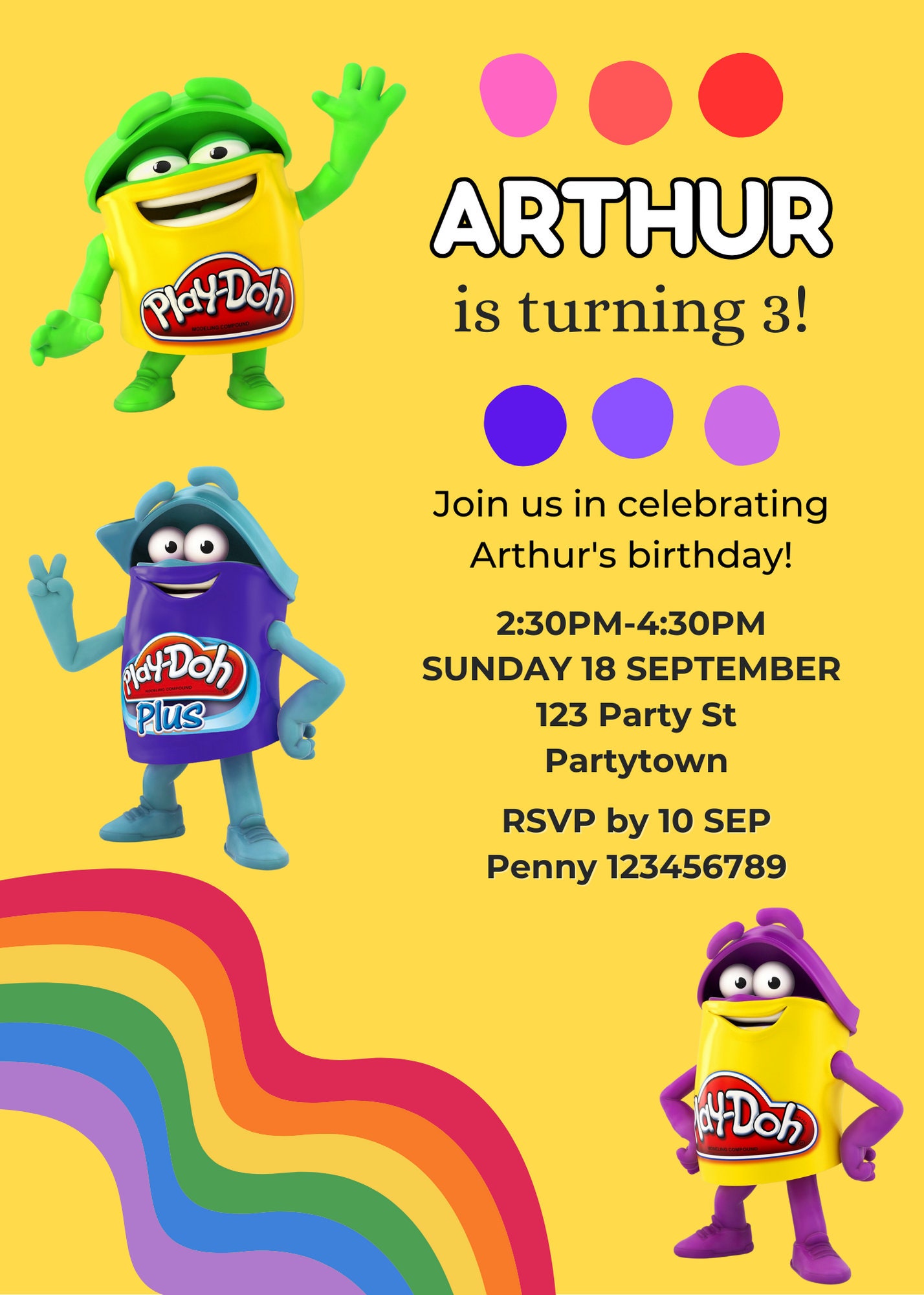DIGITAL FILE Play Doh Party Invitation Birthday Party Invite ...