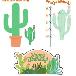 DIGITAL FILE Cactus Birthday Banner | Happy Birthday Sign | Kids Party ...