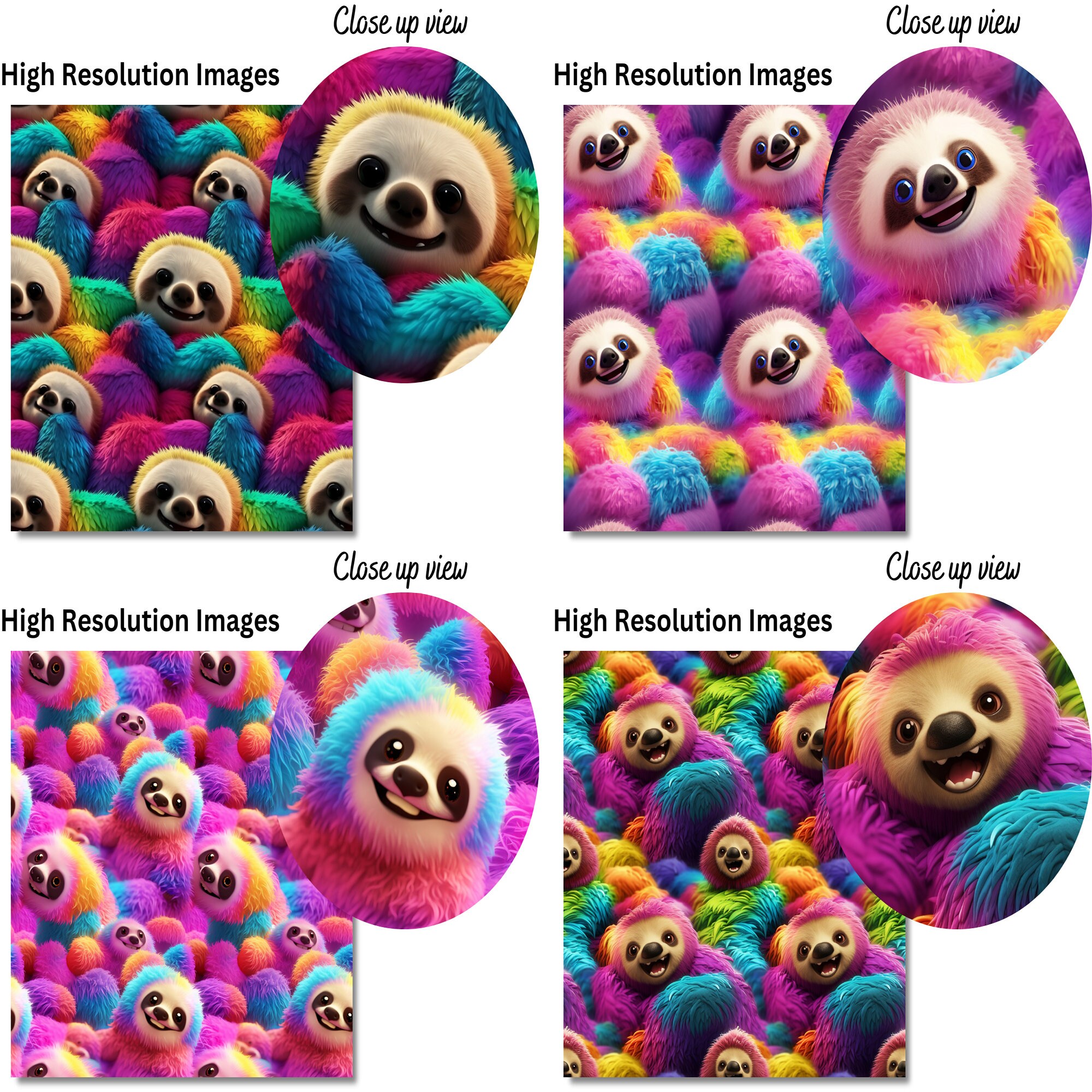 Animated Sloth Digital Paper, Unique Pattern, Vivid Animation ...