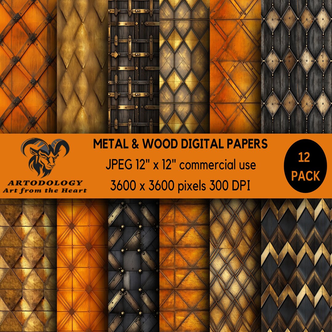 Retro Vintage Wooden Digital Paper, Geometric Pattern, Printable Papers ...