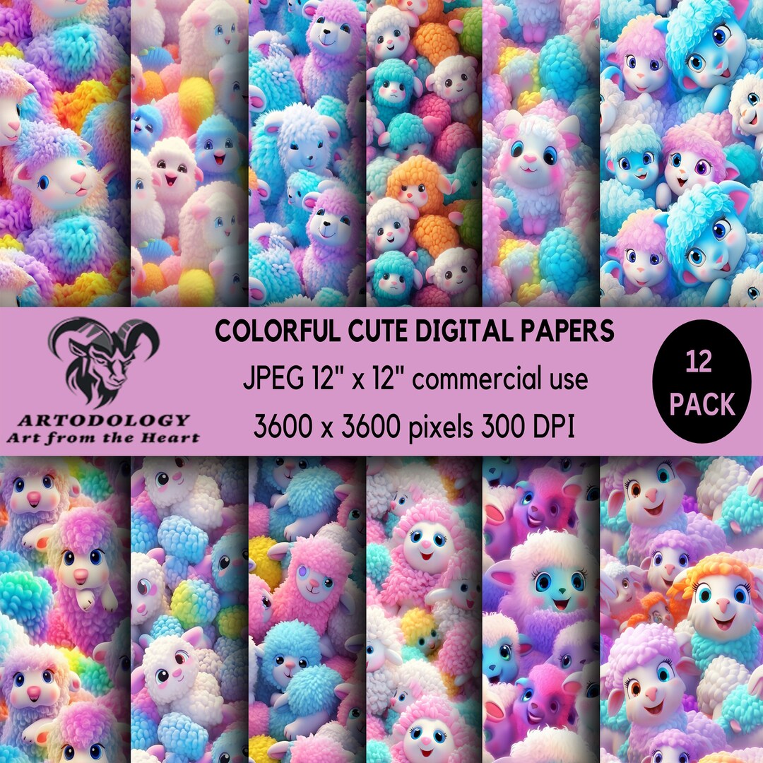 Animated Sheep Digital Paper, Unique Pattern, Vivid Animation ...