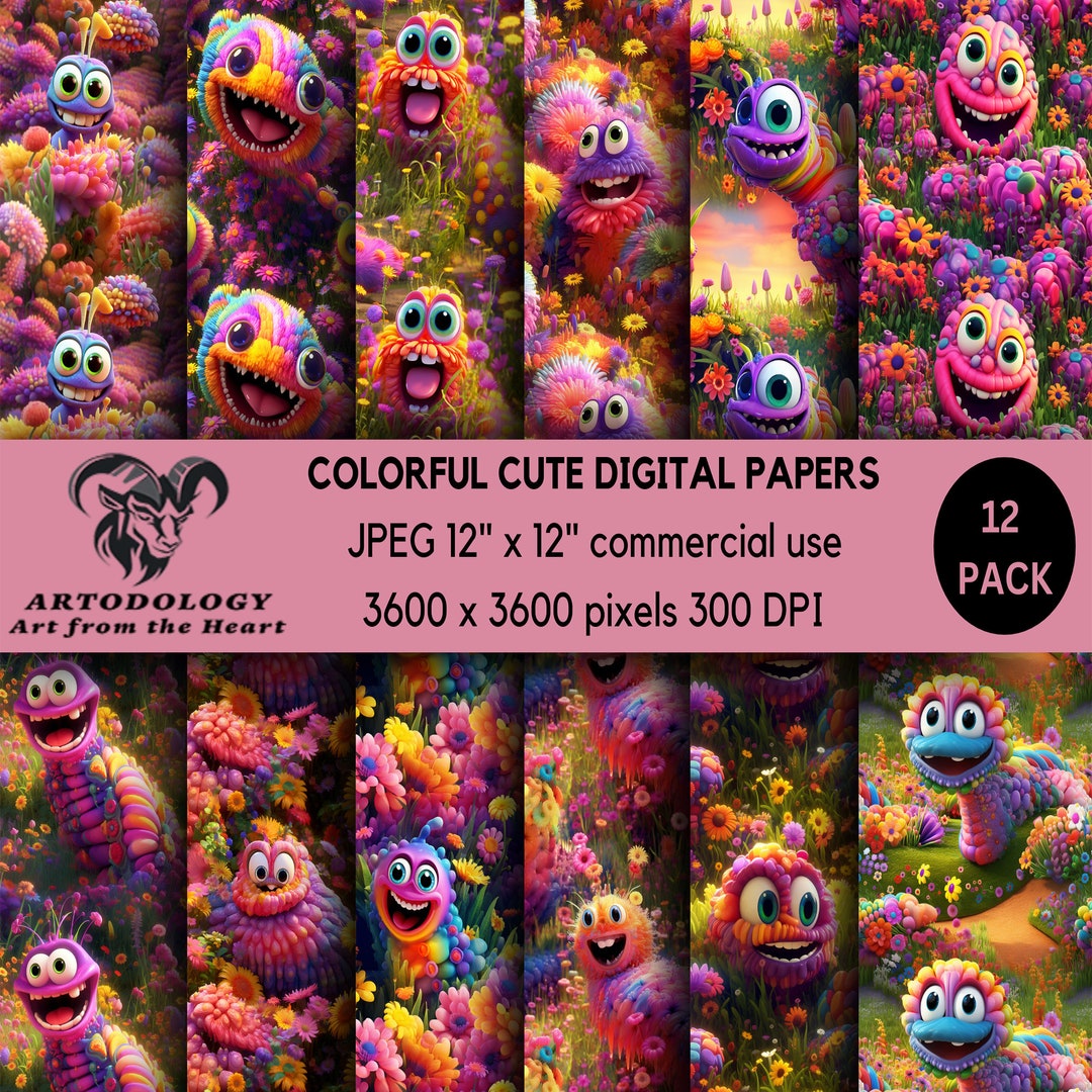 Animated Worm Digital Paper, Unique Pattern, Vivid Animation ...