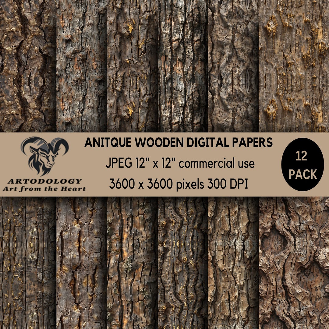 Antique Wooden Digital Paper, Vintage Natural Pattern, Vivid Printable ...