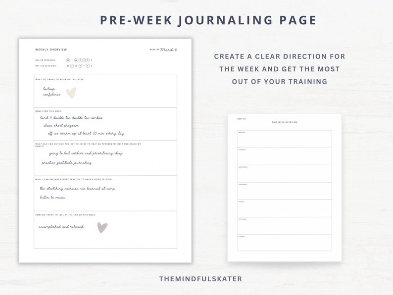 Printable Daily Figure Skating Journal, Practice Journal, Figure ...