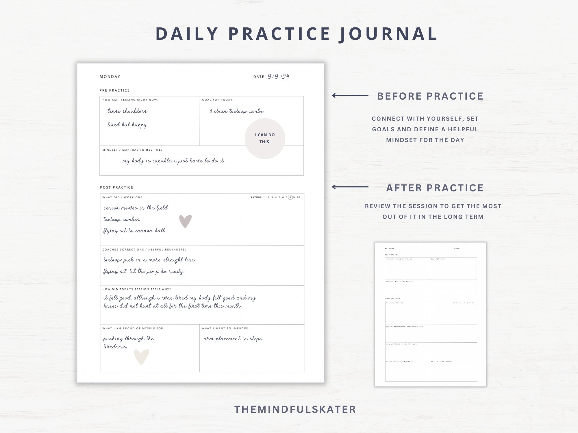 Printable Daily Figure Skating Journal, Practice Journal, Figure ...