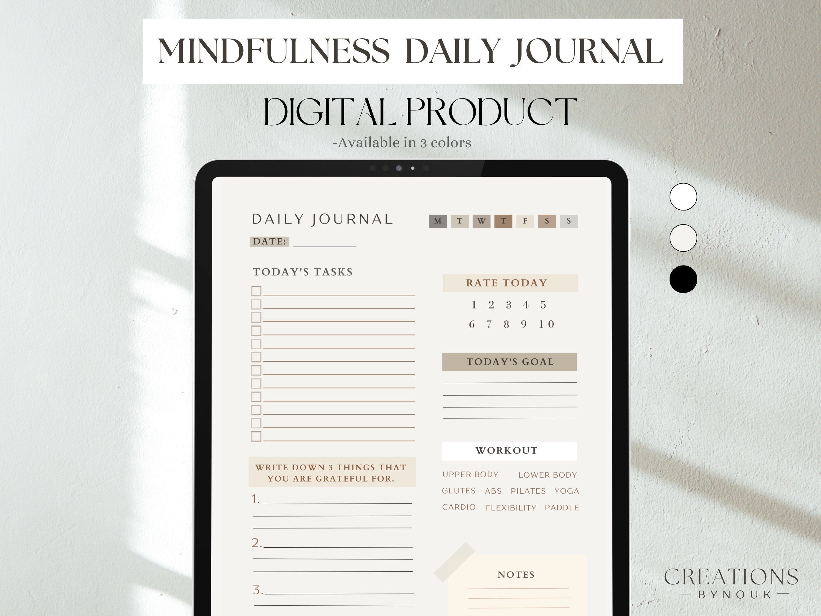 Digital Daily Journal, With Notes, Daily to Do List, Daily Goals ...