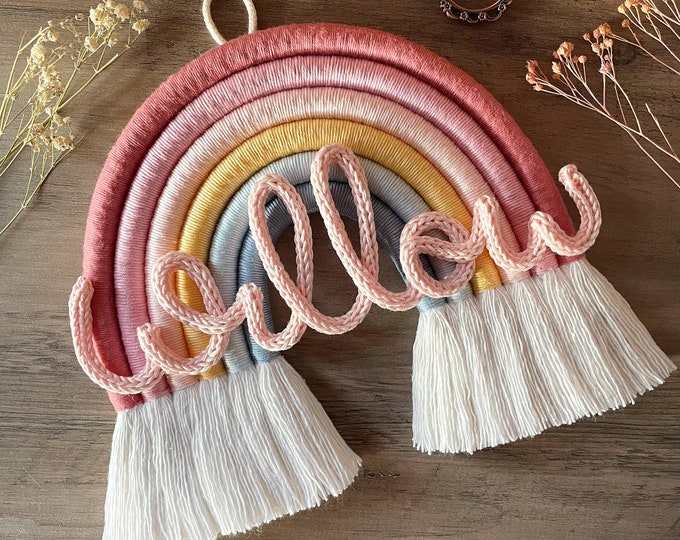 Personalised Macrame Rainbow - Etsy