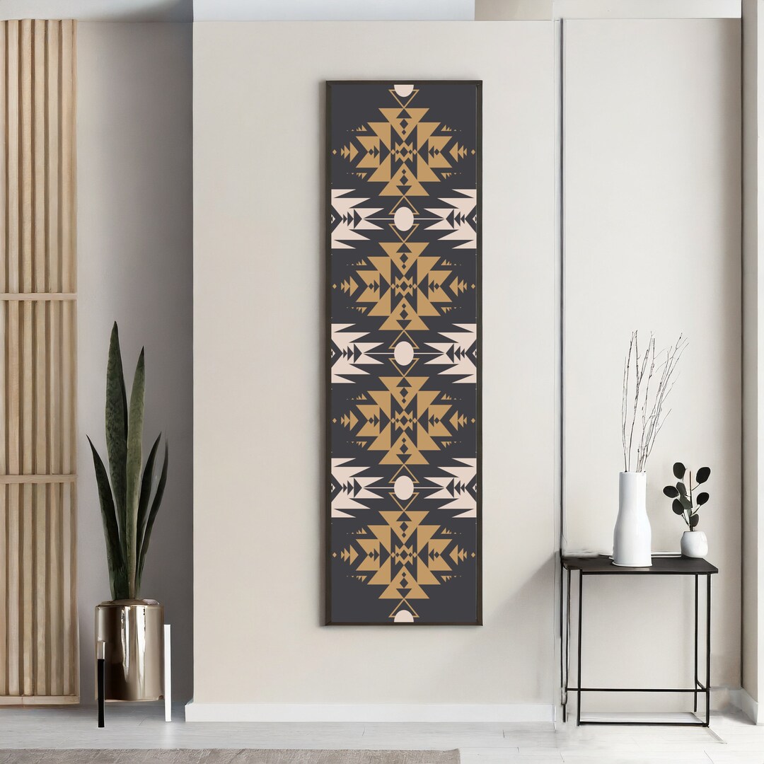 Ethnic Tribal Wallprint, Block Print Wall Art, Vintage Vertical Wall ...