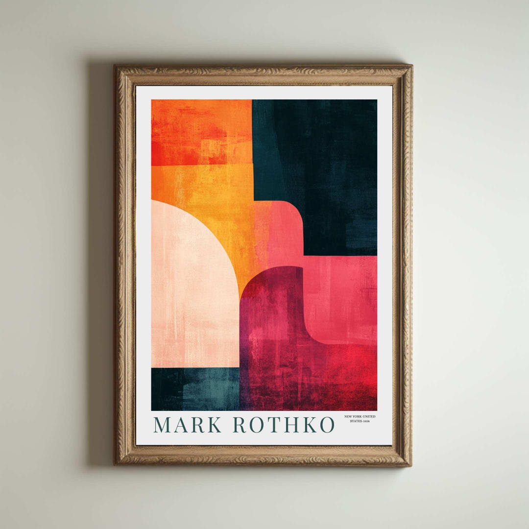 Mark Rothko Poster, Mark Rothko, Mark Rothko Print, Exhibition Poster ...