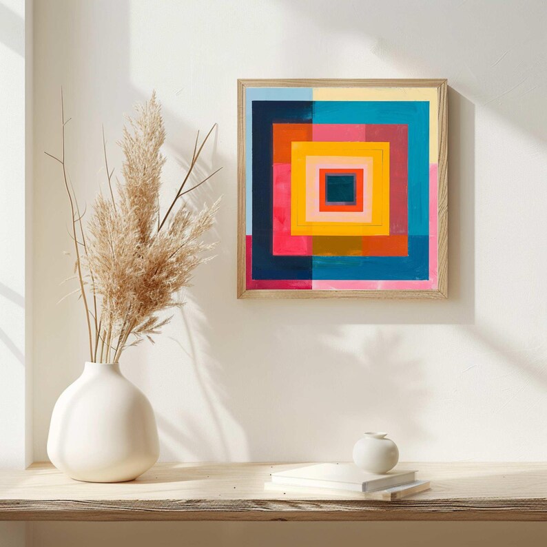 Josef Albers, Geometric Square Color Poster, Bauhaus Abstract Wall Art ...