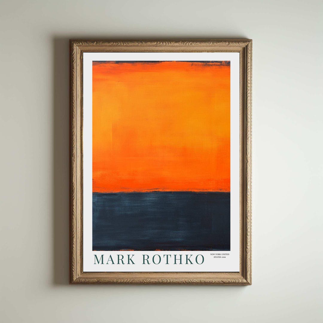 Mark Rothko Poster, Mark Rothko, Mark Rothko Print, Exhibition Poster ...