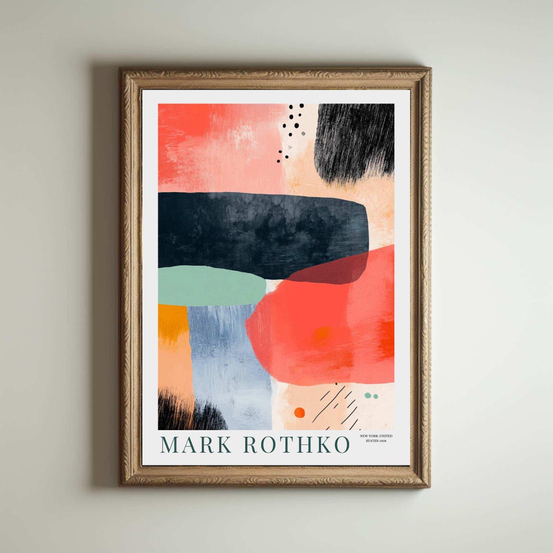 Mark Rothko Poster, Mark Rothko, Mark Rothko Print, Exhibition Poster ...