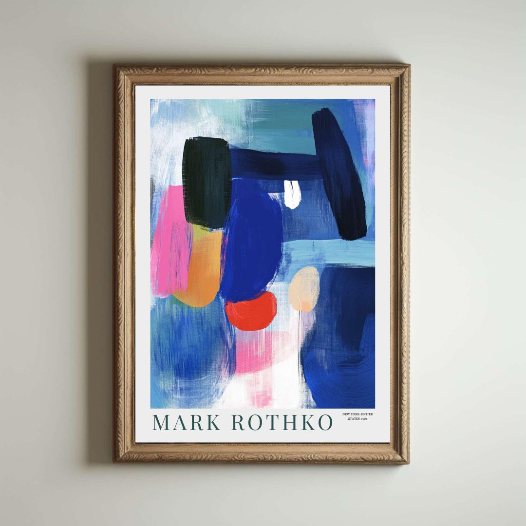Mark Rothko Poster, Mark Rothko, Mark Rothko Print, Exhibition Poster ...