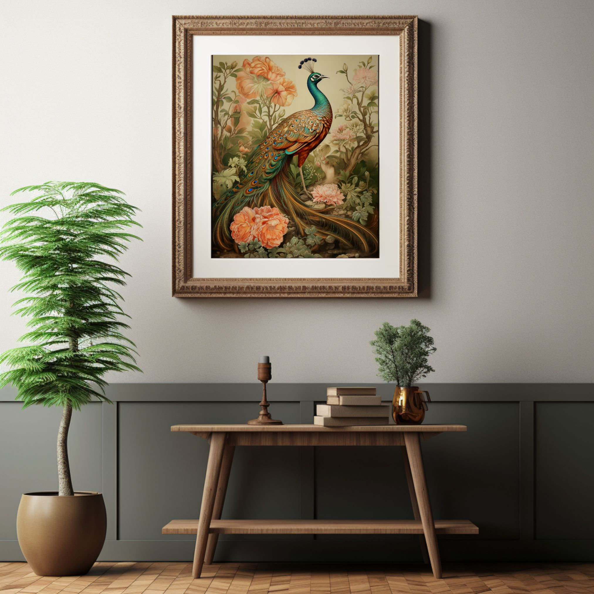 Peacock, Cottagecore Print, Moody Botanical Wall Art, Goblincore ...