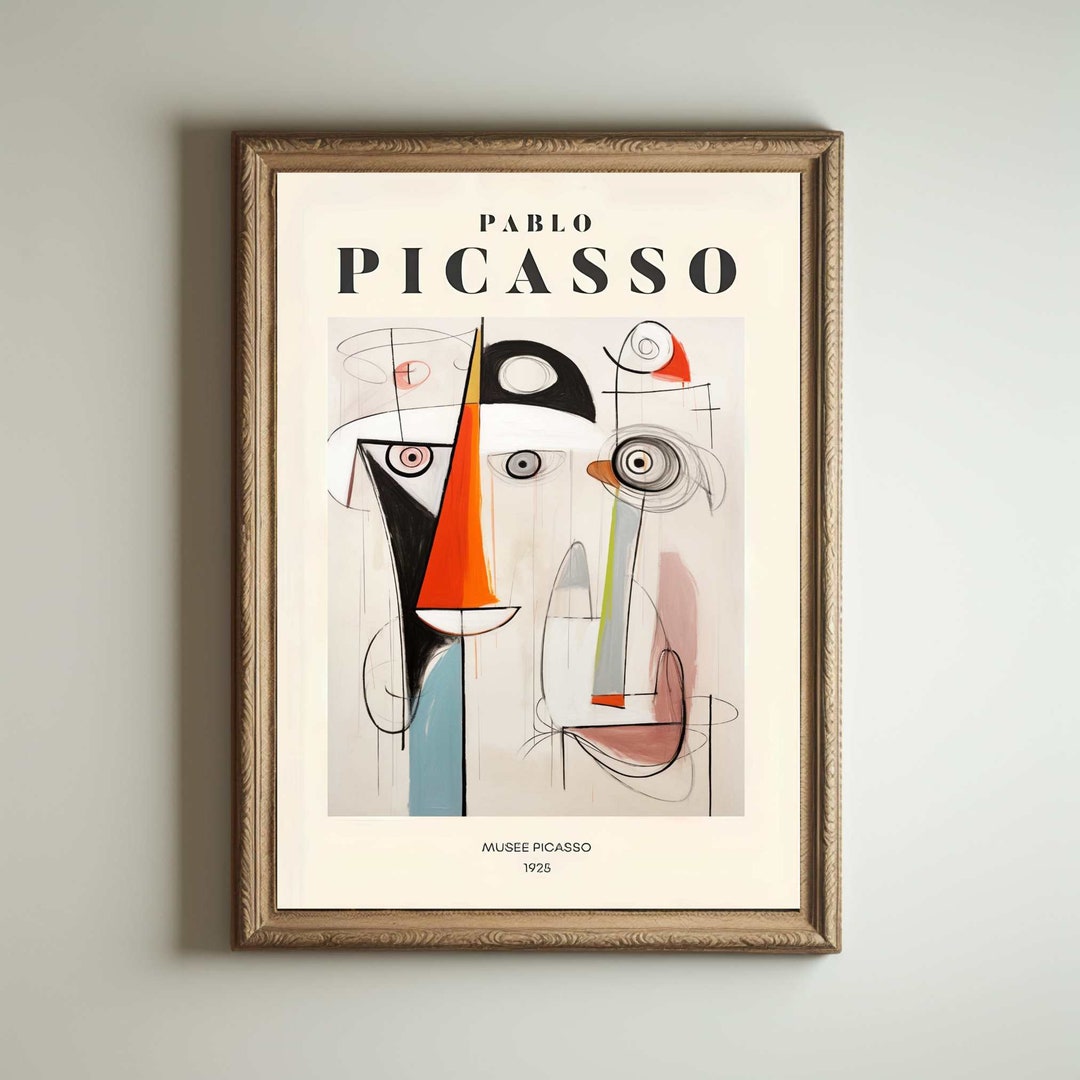 Picasso Art Poster, Picasso Wall Art, Picasso Exhibition Print, Neutral ...