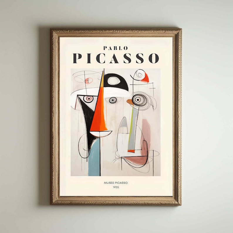 Picasso Art Poster, Picasso Wall Art, Picasso Exhibition Print, Neutral ...