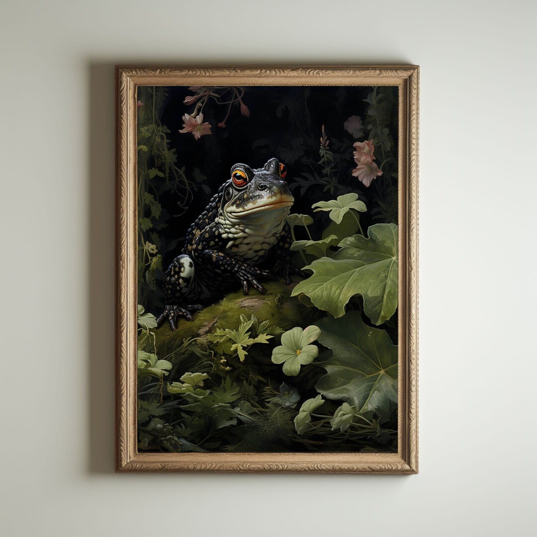 Turtle, Cottagecore Print, Moody Botanical Wall Art, Goblincore ...