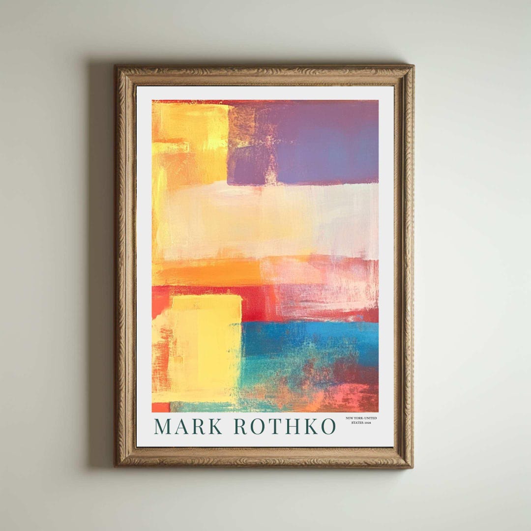 Mark Rothko Poster, Mark Rothko, Mark Rothko Print, Exhibition Poster ...