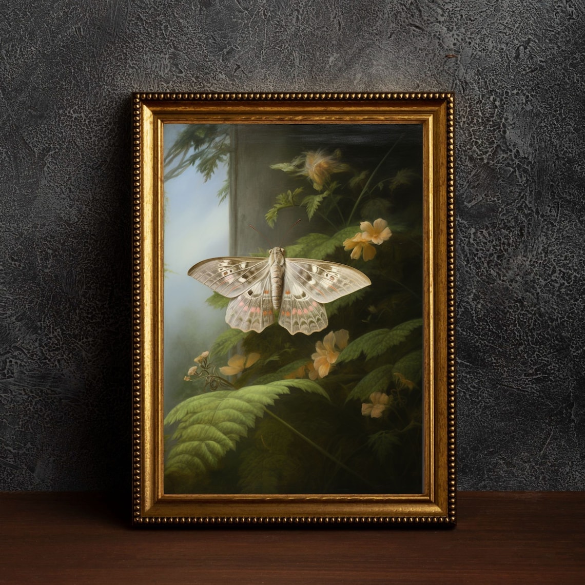 Moth, Cottagecore Print, Moody Botanical Wall Art, Goblincore Fairycore ...