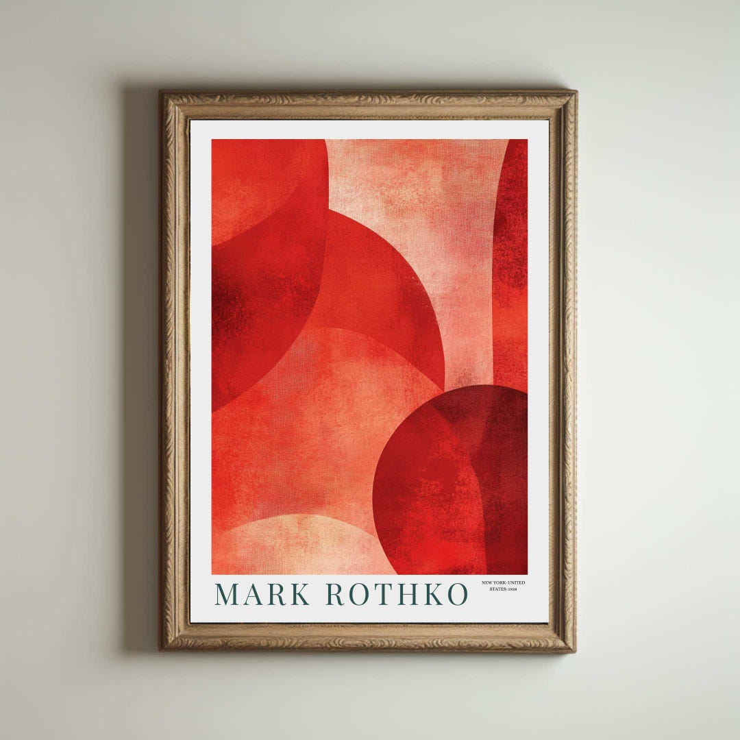 Mark Rothko Poster, Mark Rothko, Mark Rothko Print, Exhibition Poster ...