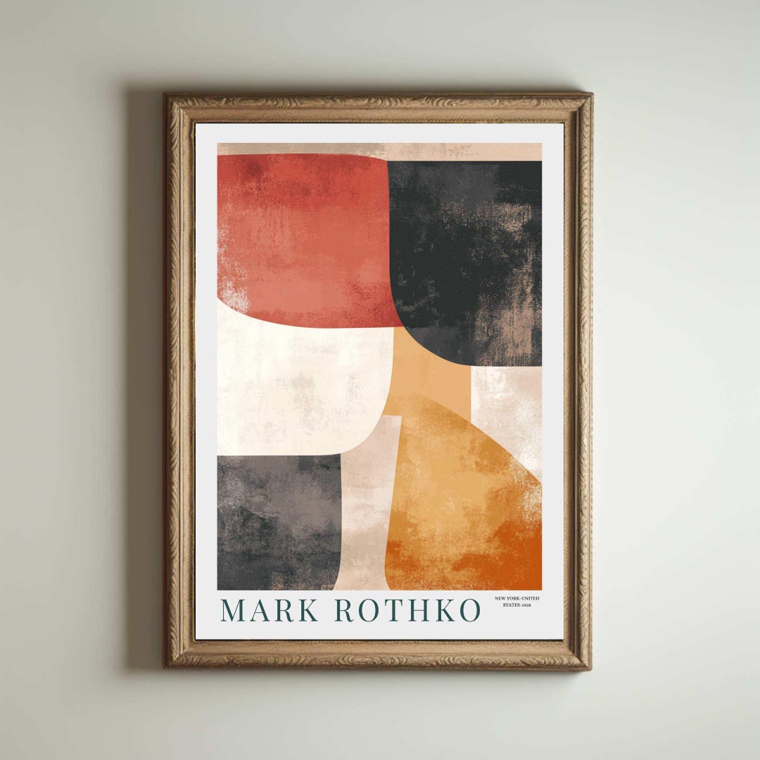 Mark Rothko Poster, Mark Rothko, Mark Rothko Print, Exhibition Poster ...