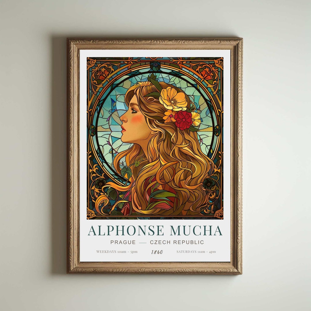 Alphonse Mucha Alphonse Mucha Print Art Nouveau Stained Glass Giclée ...