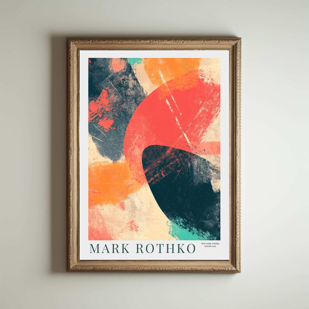 Mark Rothko Poster, Mark Rothko, Mark Rothko Print, Exhibition Poster ...